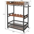 x-Cosrack 3 Tier Home Bar Cart with Wine Rack and Glasses Holder ...
