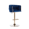 24-32 Inch Velvet Woven Bar Stools, Counter Height Adjustable Swivel Barstools High Bar Chairs ...
