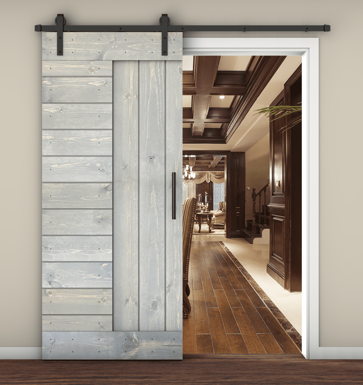 Essencaliy 36in x84in Solid Wood Barn Door, Made-in-USA Farmhouse ...