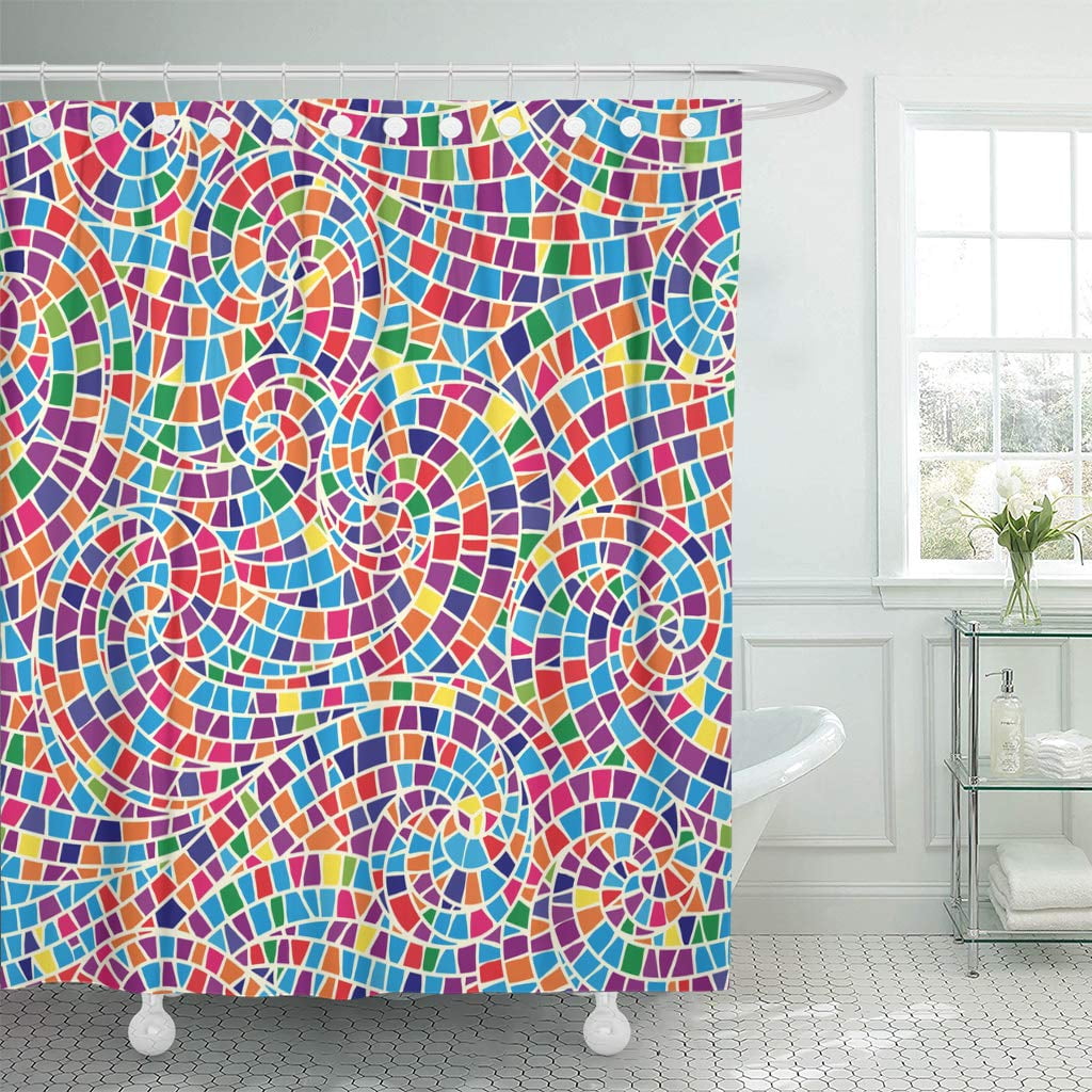 Ksadk Glass Bright Mosaic Modern Doodle Abstract Color Continuity