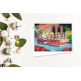 Santa's and Reindeer are Floating Down the River Walk Holiday Card - 12 ...