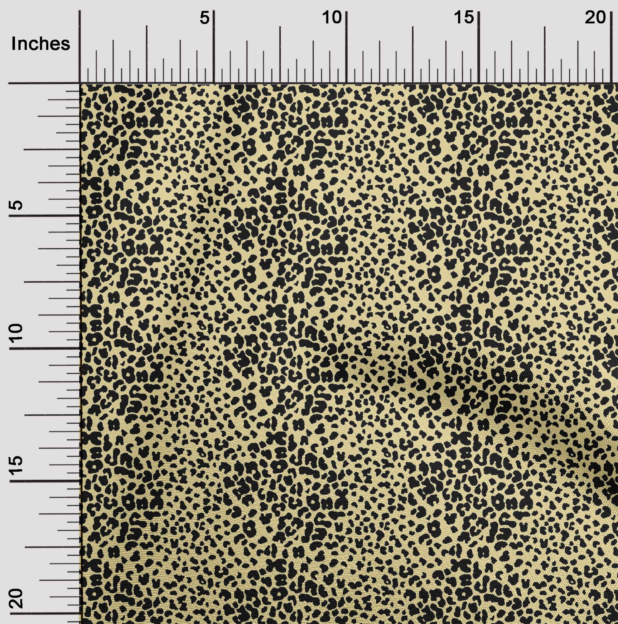 oneOone Cotton Poplin Pale Yellow Fabric Leopard Animal Skin Diy ...