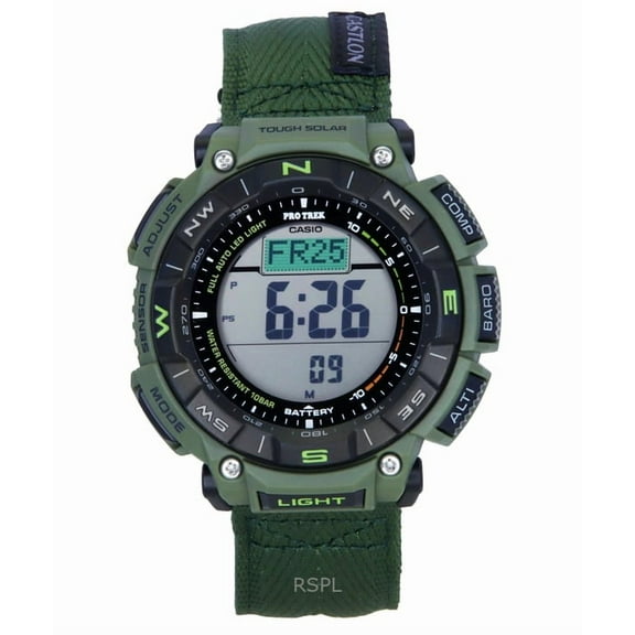 Casio Pro Trek Digital Green Bio Based Resin Strap Tough Solar PRG-340 ...