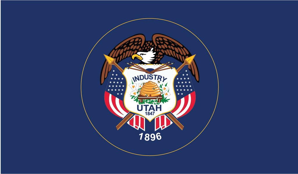 2-Pack Utah State Flag Decal Sticker | 5-Inches By 3-Inches | Laminated ...