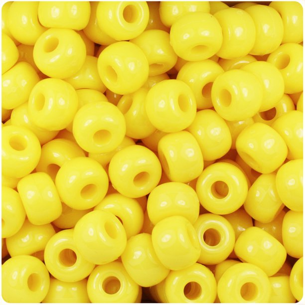 BeadTin Yellow Opaque 11mm Large Barrel Pony Beads (250pcs) - Walmart ...