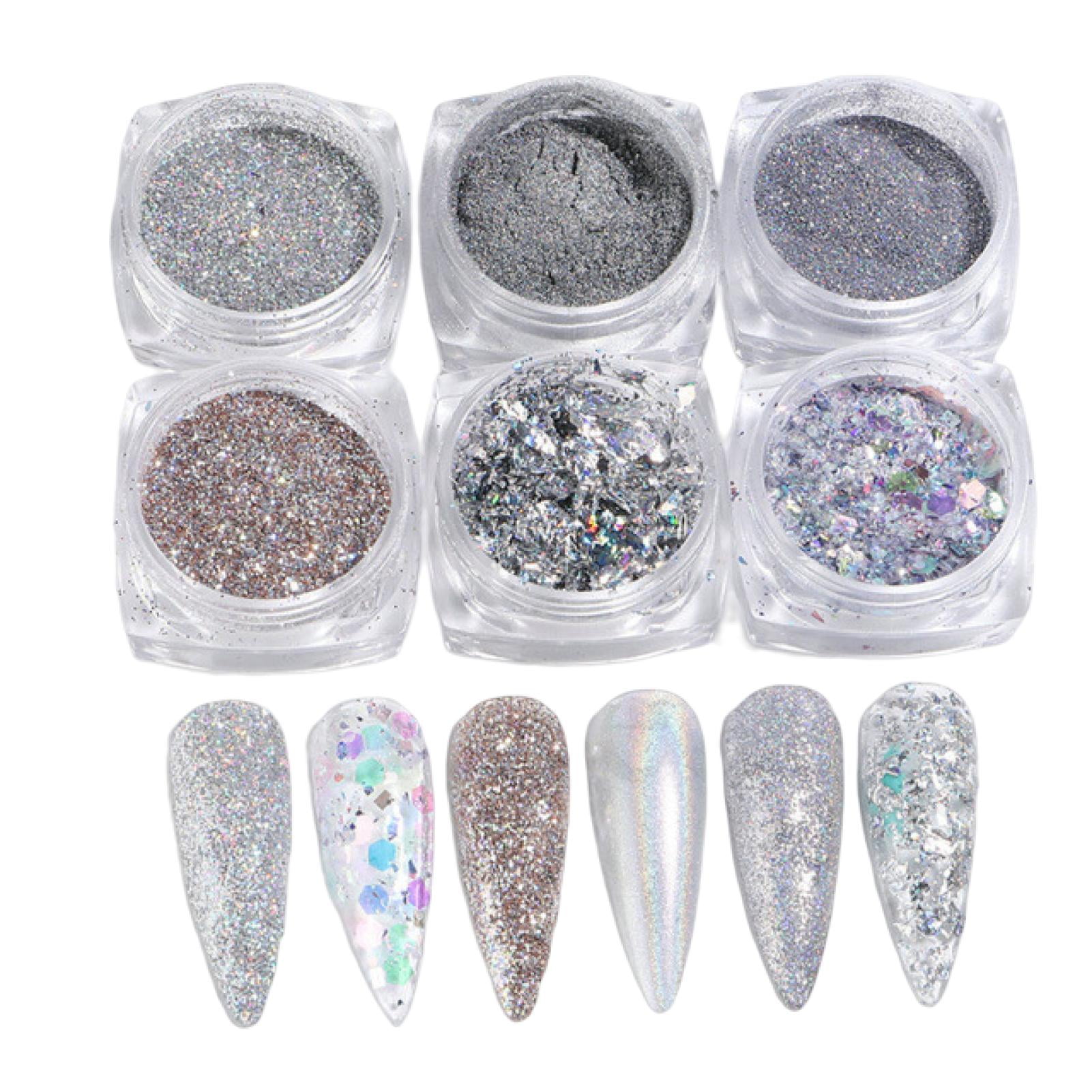 Hesroicy 1 Set Nail Sequins Sparkling Ultra-Thin Shining Visual Effect ...