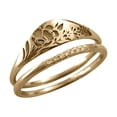 Clearance Rings For Women 18k Pure Gold Carved Rose Flower Ring Perfect Anniversary T