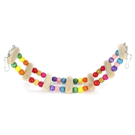 ZOUSSIQI Wood Pet Parrot Suspension Bridge Climbing Toy Bending Freely ...