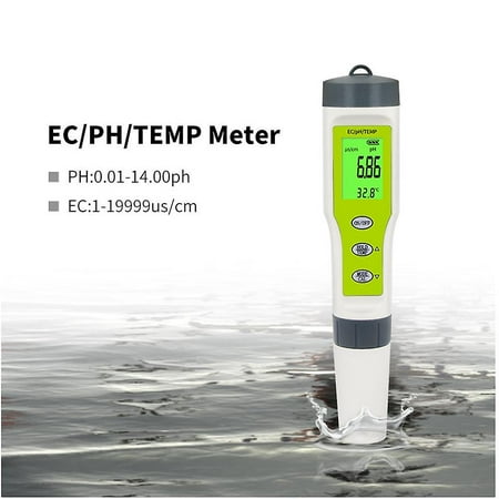 3 In 1 Electronic Ph Meter, Ph/ec/temperature Water Quality Tester, 0 ...