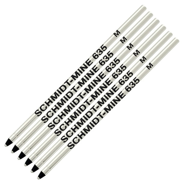 Schmidt 635 Mini D1 Ball Pen Refill - Black Ink, Medium Tip - 6 Pack ...