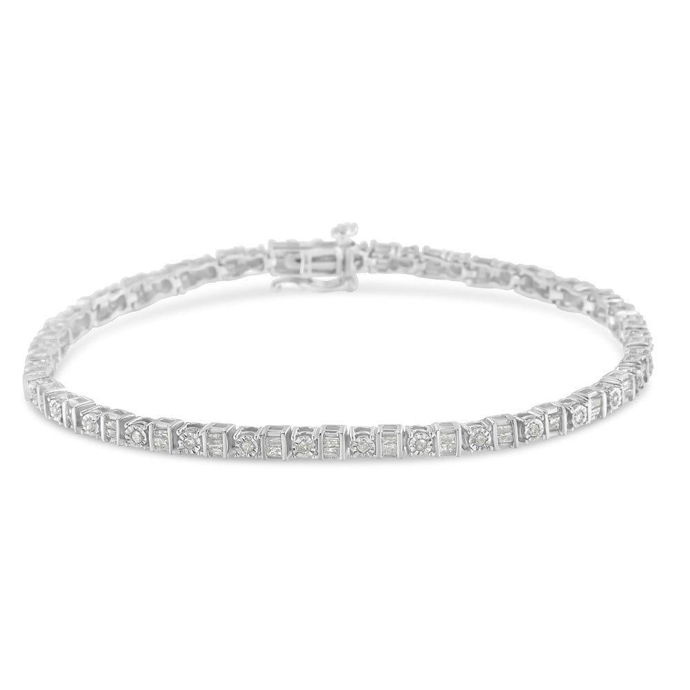 10k White Gold 1ct Tdw Diamond Tennis Bracelet I J I2 I3