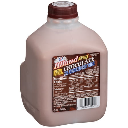Hiland 2% Reduced Fat Chocolate Milk, 1 qt - Walmart.com