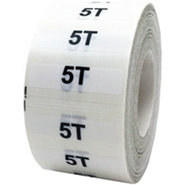 Clear 5T Infant/Toddler Clothing Size Strip Labels | 1.25 x 5" Inch ...