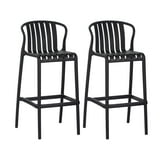 Orion 29.5" Modern Outdoor Patio Bar Stools, Perforated Slat Back ...