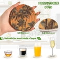 6 Pcs Woven Drink Coasters Set with Metal Stand, Orange Coconut Tree 4 ...