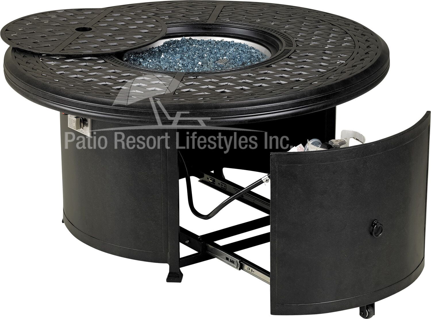 48" Windsor Series Round Fire Table w/ Built-In Burner Accessory ...