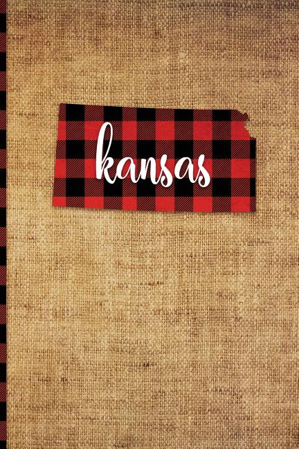 Kansas: 6' x 9' | 108 Pages: Buffalo Plaid Kansas State Silhouette Hand ...