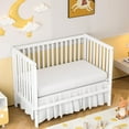 SESSLIFE 5-In-1 Convertible Crib, White Baby Bed, Converts from Baby ...