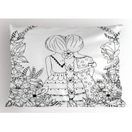 Humor Pillow Sham Stickman Meme Face Icon Looking at Computer Joyful ...