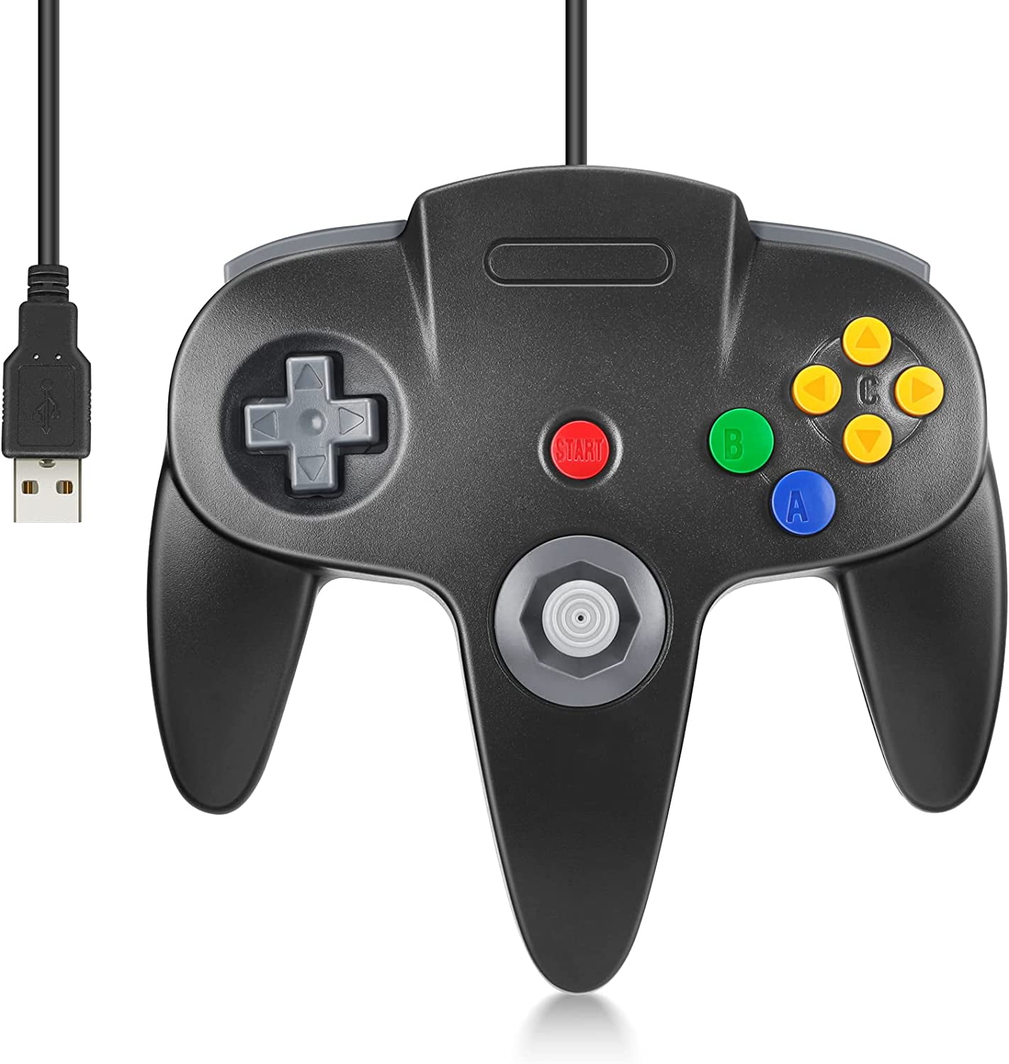 SHIQI-Wired USB N64 Controller, Classic Video Game Controller USB Gamepad for Windows PC MAC ...