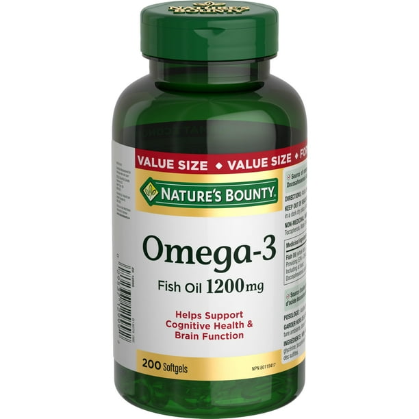 Suplemento Nature's Bounty Omega-3 1200 mg 200 cápsulas blandas | Bodega Aurrera en línea