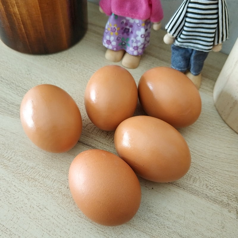 5 huevos falsos de madera, juego de cocina para niños, juguete de ...