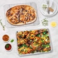 12.5 Inch Toaster Oven Pan with Rack Set, Stainless Steel Baking Pan ...