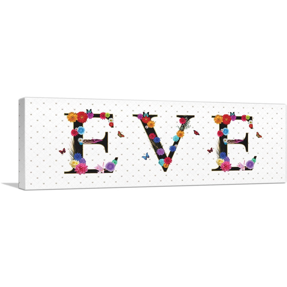 ARTCANVAS EVE Girls Name Room Decor Canvas Art Print - Size: 48" x 16 ...