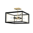 Jaysen Matte Black+Gold 4-Light Geometric Metal Semi-Flush Mount ...
