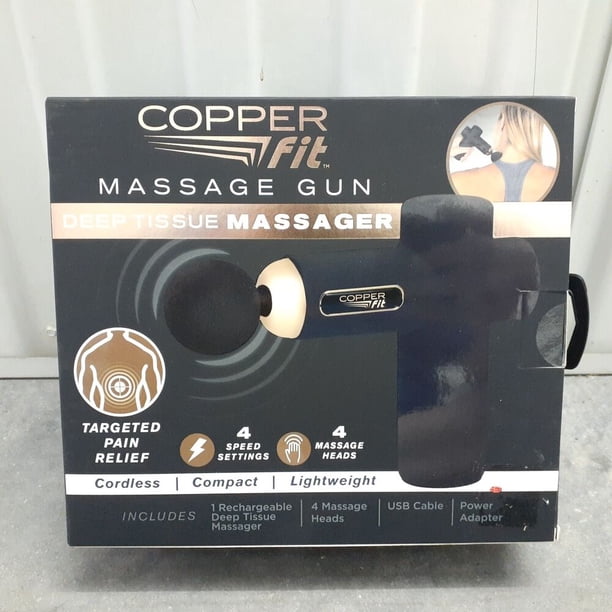 Copper Fit Percussion Massager with 4 Attachments, Cordless Charging ...