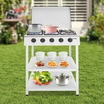 5 Burner Propane Gas Stove with Support Leg Stand and Wind Blocking ...