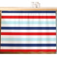 Blue Red Aqua White Striped Cabinet Curtain, Modern Minimalist Lines ...