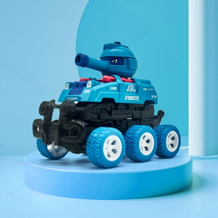 JOYWEI Children's collision hit deformation cute small tank can launch ...