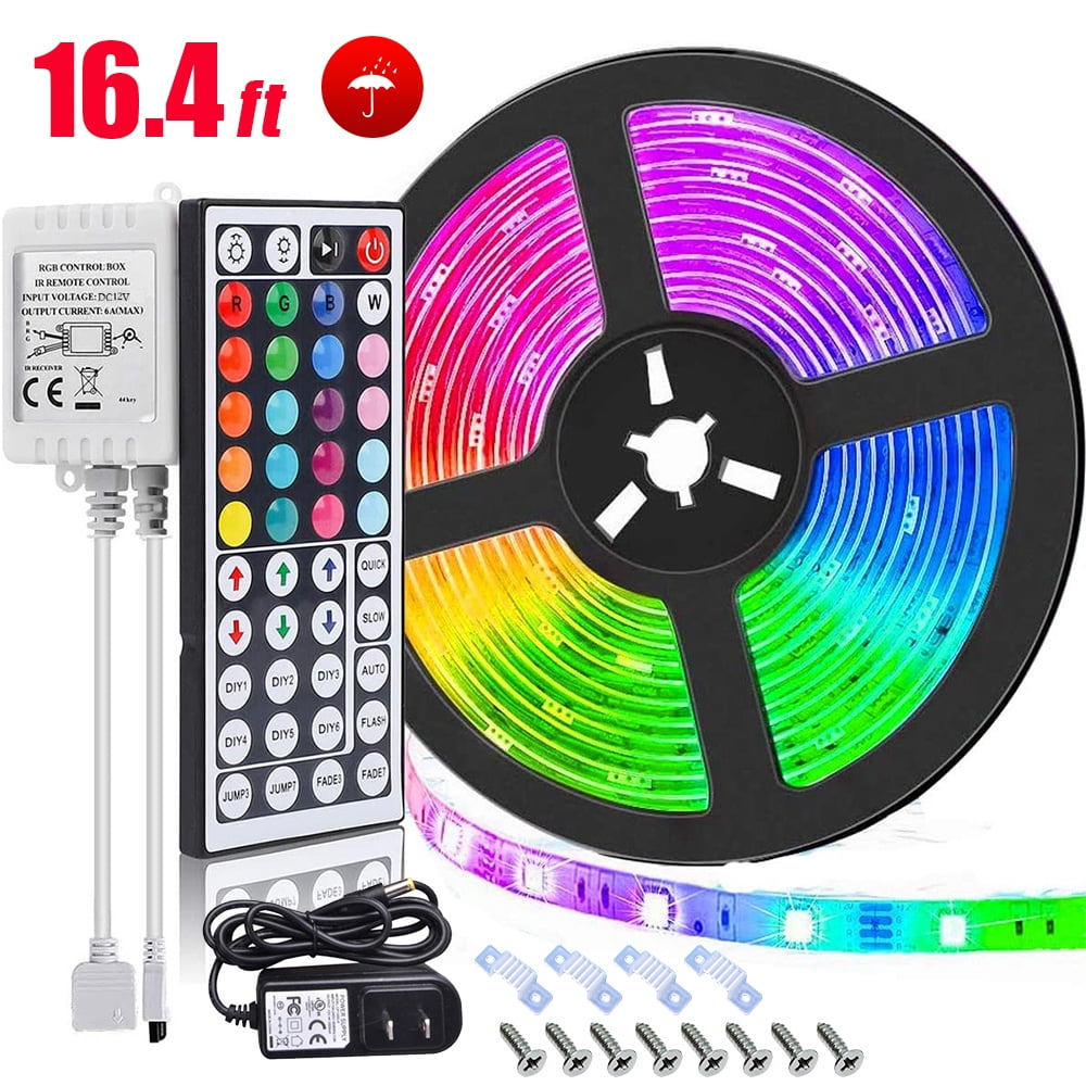 LED Light Strip, 16.4ft RGB LED Light Strip 3528 Led Lights, Color ...
