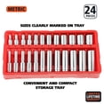 GreatNeck 1/4 Drive Deep/Shallow Socket Set with Tray, Metric, 22 Piece ...