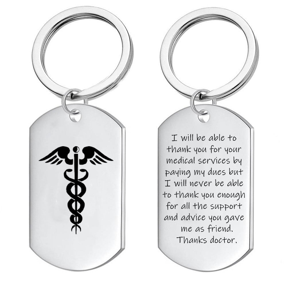 Physician Appreciation Gift - Medical Caduceus Symbol Keychain Keyring ...