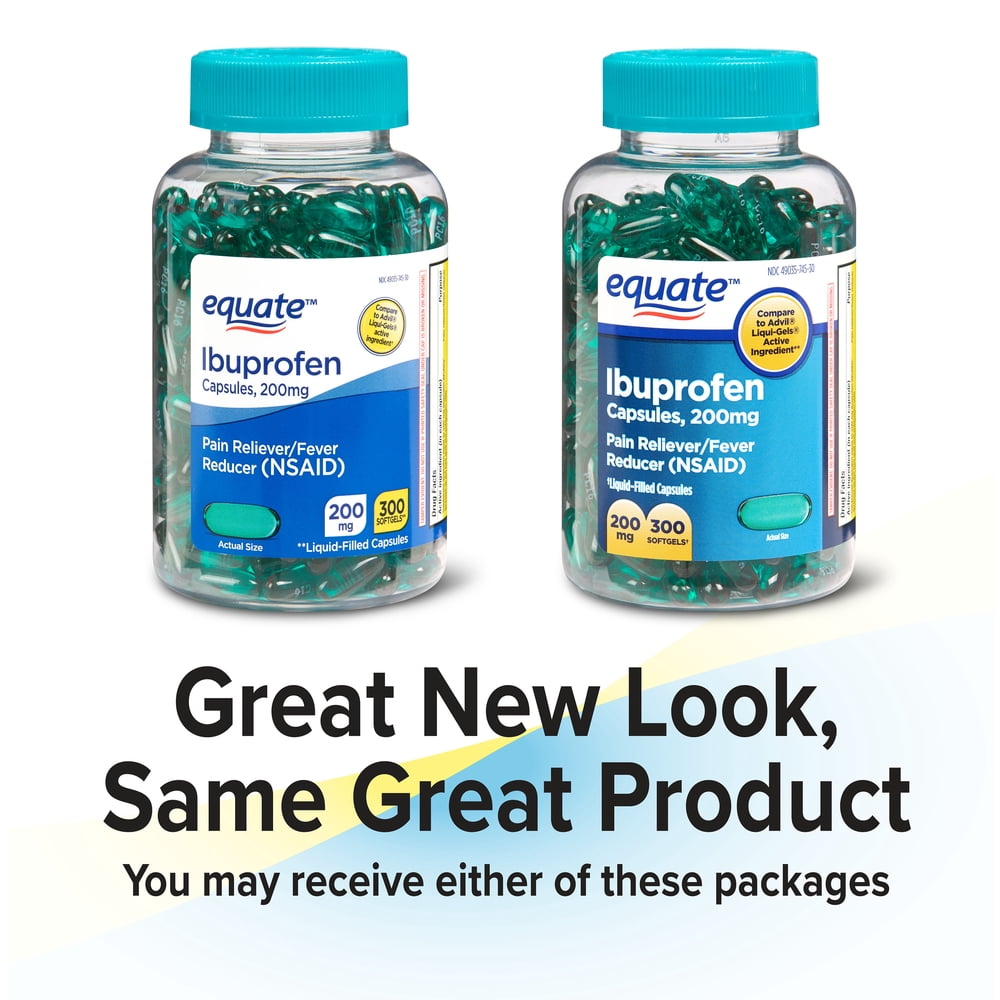 Equate Ibuprofen Capsules, 200 mg, 300 Count - Walmart.com - Walmart.com