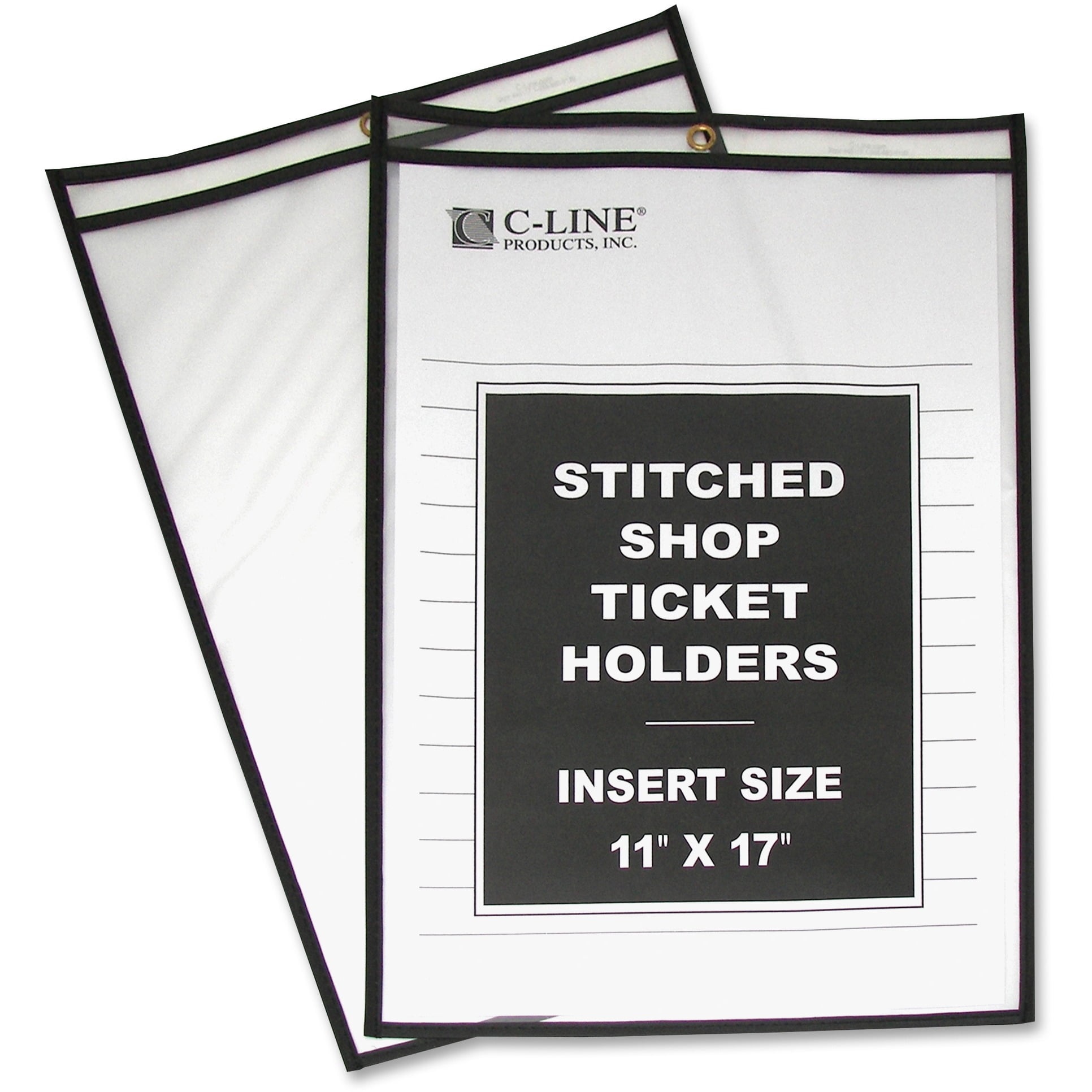 C-Line Shop Ticket Holders, Stitched, Both Sides Clear, 75", 11 x 17 ...