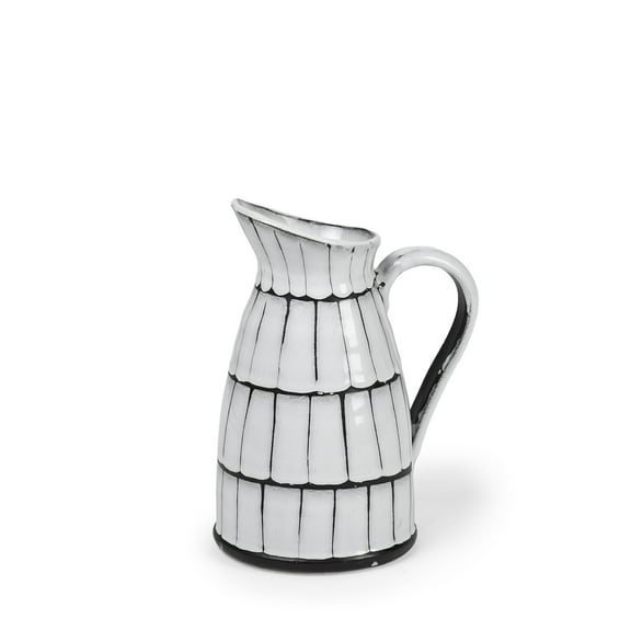 Bico Black and White Plaid 3.2 Quarts Ceramic Pitcher with Handle ...