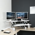 VIVO White Corner Height Adjustable Cubicle Sit to Standing Tabletop ...