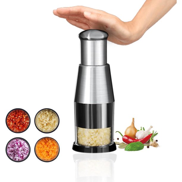 SM Stainless Steel Manual Garlic Chopper - Efficient Garlic Press and ...
