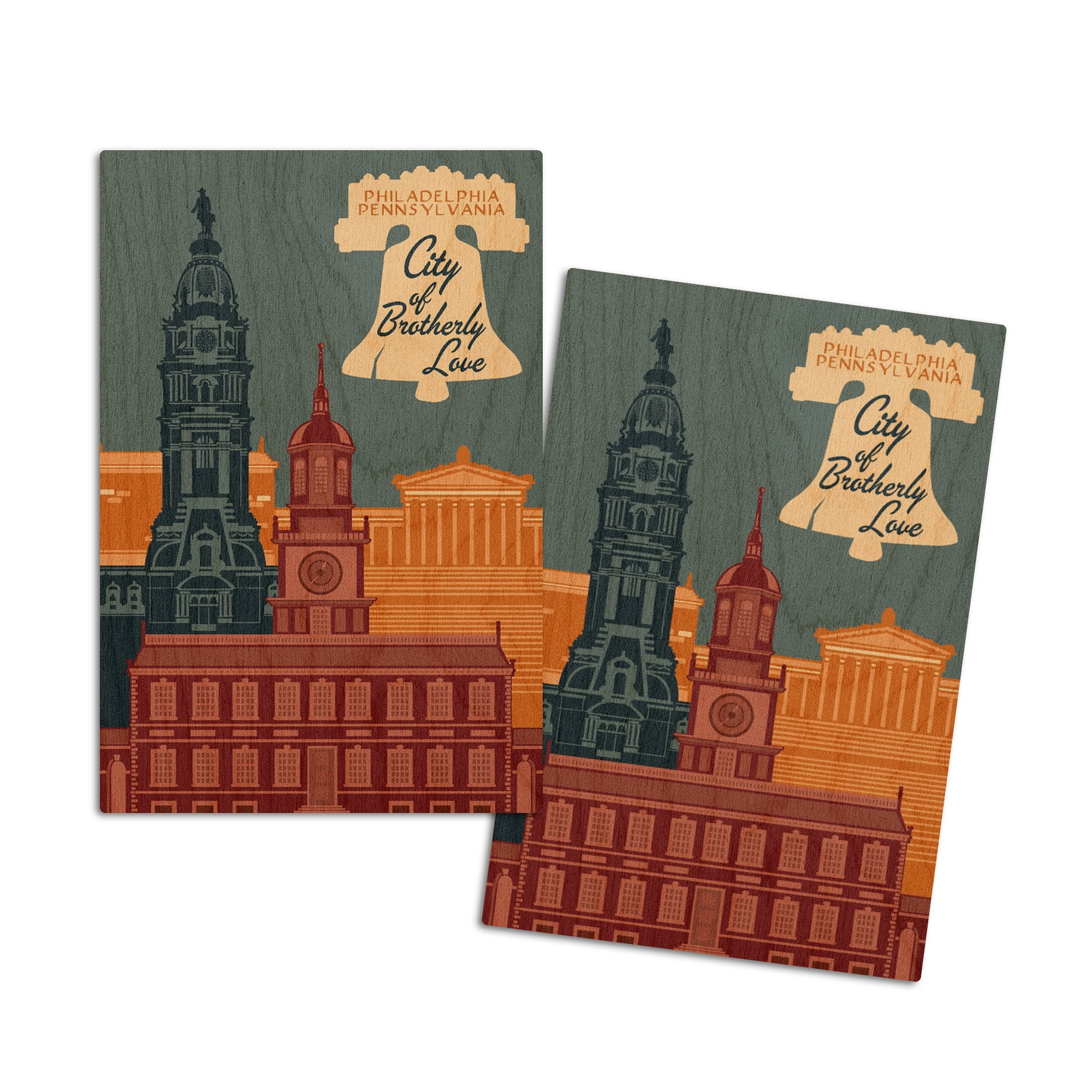 Philadelphia, Pennsylvania, City Vector, City of Brotherly Love (4x6 ...