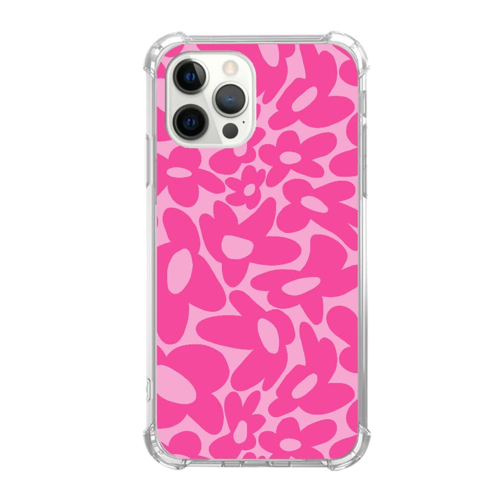 Y2k Pink Flowers Case for iPhone 12 Pro Max,Aesthetic Art Design ...