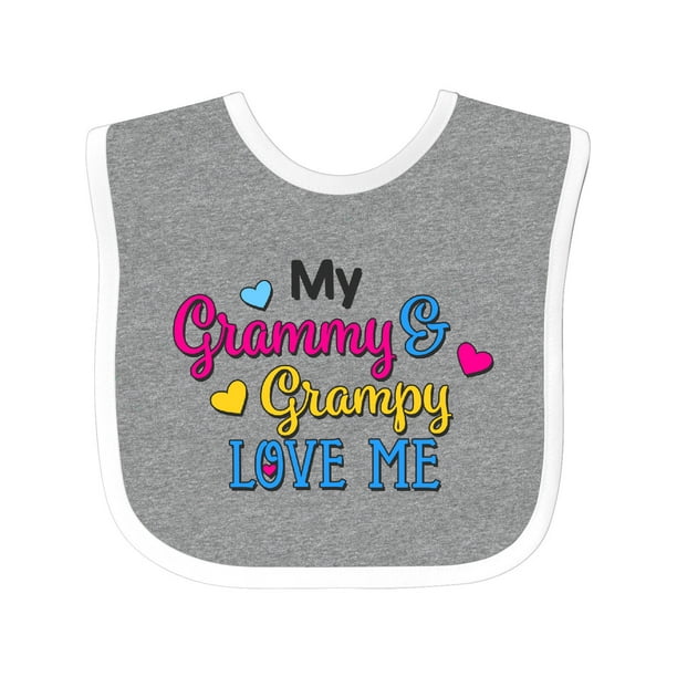 Inktastic My Grammy and Grampy Love Me with Hearts Gift Baby Boy or Baby Girl Bib - Walmart.com