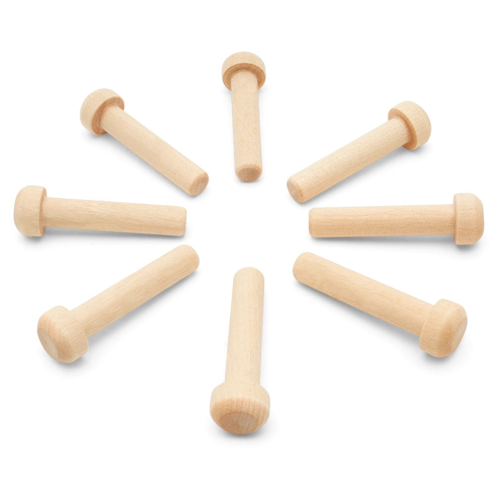 Wood Axle Pegs 1-1/4-inch, Pack of 25 Mini Wooden Peg for Wood Train ...