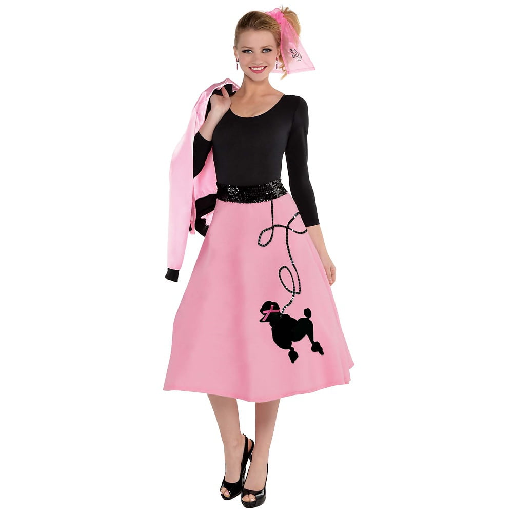Poodle Skirt Adult Costume Pink Plus Size