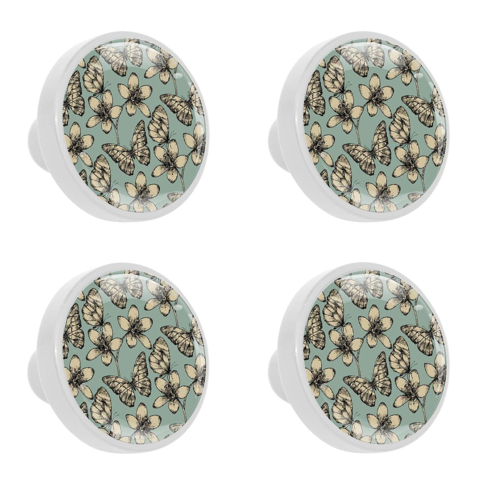 4 Pcs Butterfly Knobs for Kitchen Cabinet Cupboard Dresser Bookcase ...
