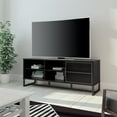 Mainstays 60 Inch TV Console with Sliding Door, True Black Oak ...