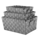 Whitmor Woven Strap Storage Baskets - Set of 3 - Gray - Walmart.com