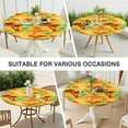 Elastic Table Cover Round Tablecloth with Tropical Paradise and Summer ...